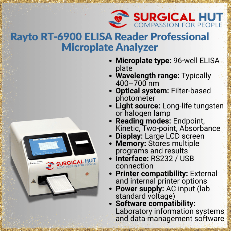 Rayto RT-6900 ELISA Reader - SurgicalHUT® - Pakistan